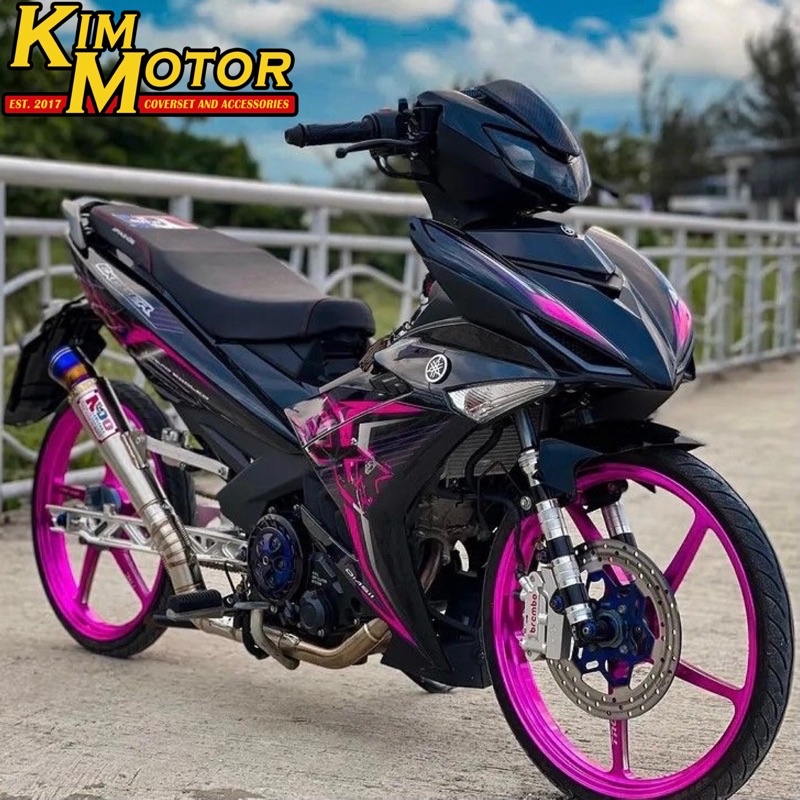 COVERSET Y15 V1 V2 ORIGINAL VELOZI EXCITER THAI METALLIC BLACK PINK ...