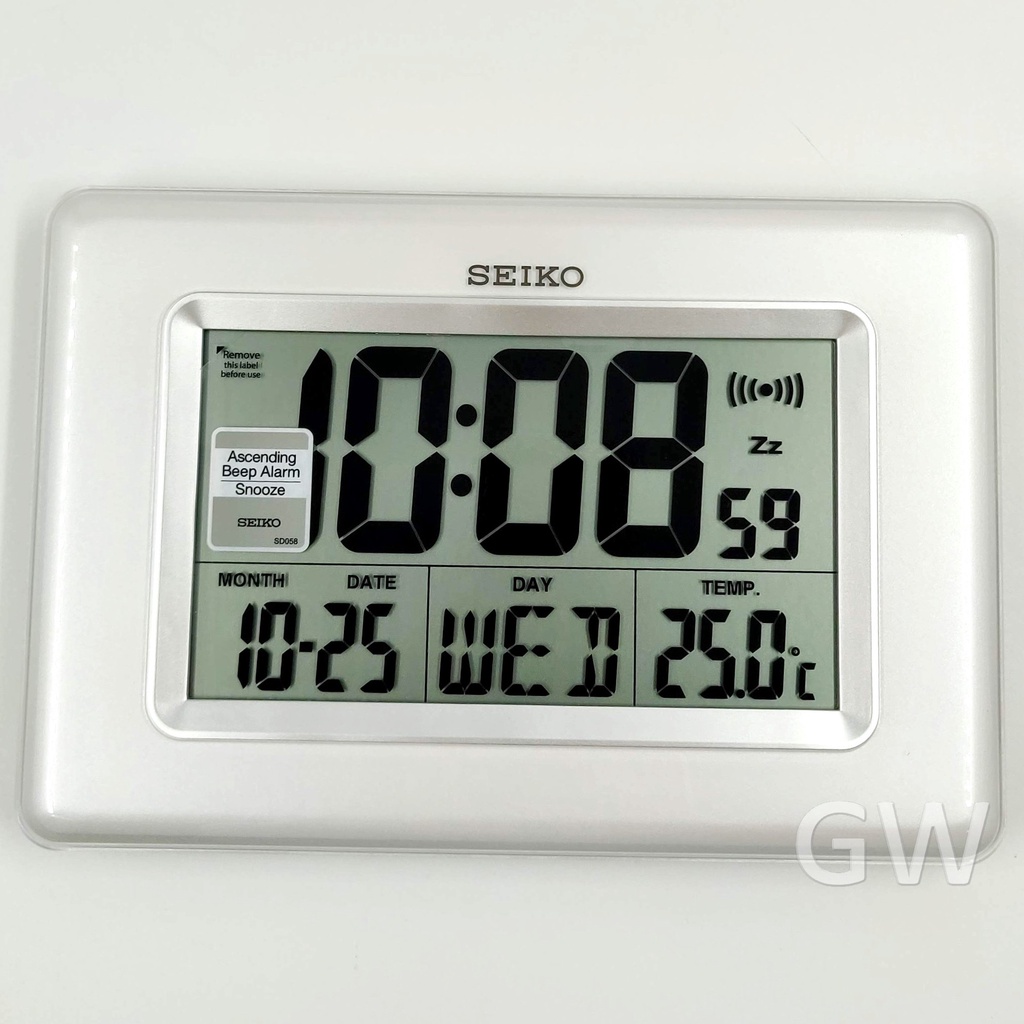 100% ORIGINAL SEIKO Digital LCD Desktop/Wallmount Rectangular Clock ...