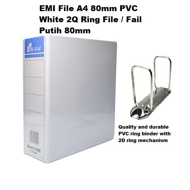 K2 2D White Ring File A4 / Fail Putih (25 / 40 / 50 /65mm) | Shopee ...