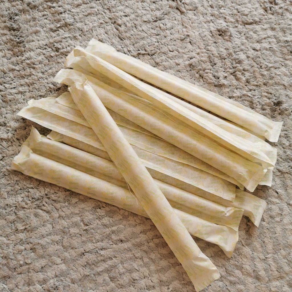 RiceStraws 100% Biodegradable Drinking Straws (13.0mm x 20cm) Natural ...