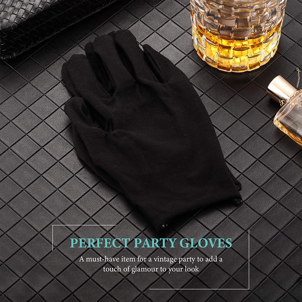 1 Pair Black Hand Glove Multipurpose Polyester Sarung Tangan Hitam ...