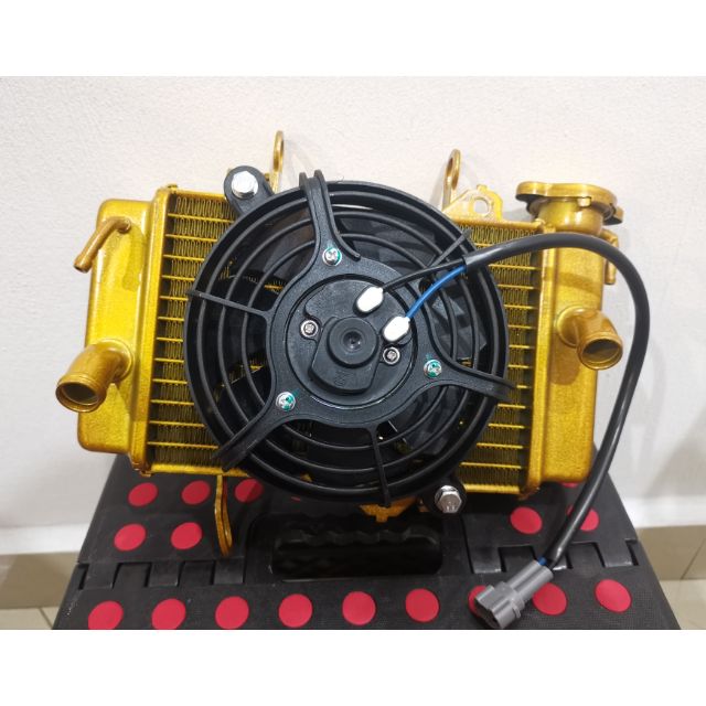 Radiator racing with big fan blower coolant tank racing kipas besar for ...