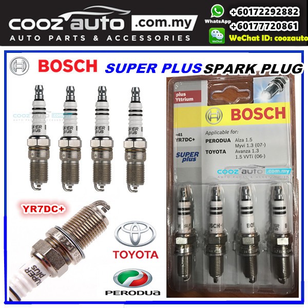 Perodua Alza 3SZ-VE Bosch Super Plus with Yttrium Spark Plug | Shopee ...