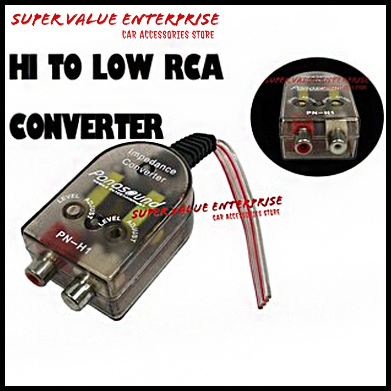 Hi To Low RCA Adaptor Car Stereo Audio Hi-Low Hi To Lo RCA Line-Out ...