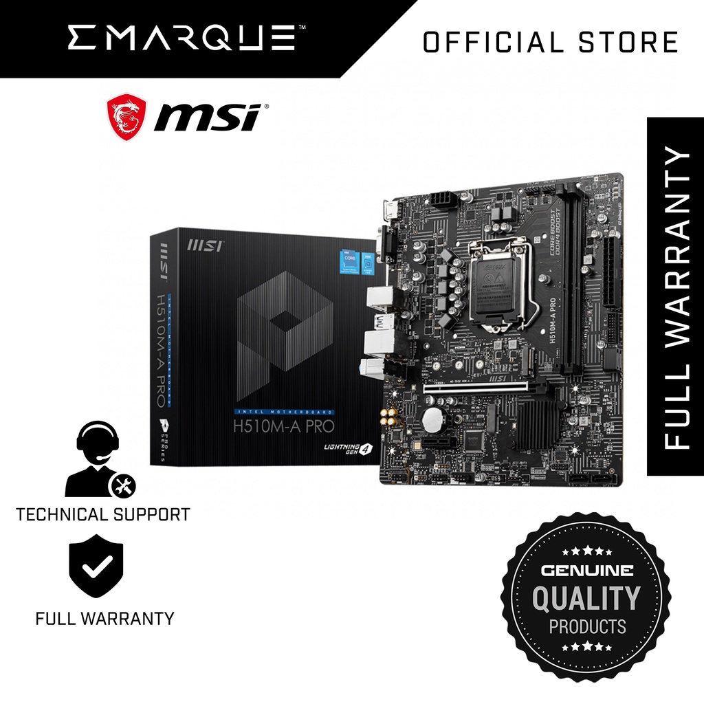 // MSI H510M-A Pro - PRO Series PC Motherboard // | Shopee Malaysia