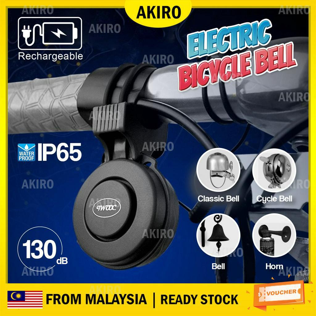 AKIRO Rechargeable 4 Sound Mode Waterproof IP65 130 dB Bicycle Bell ...