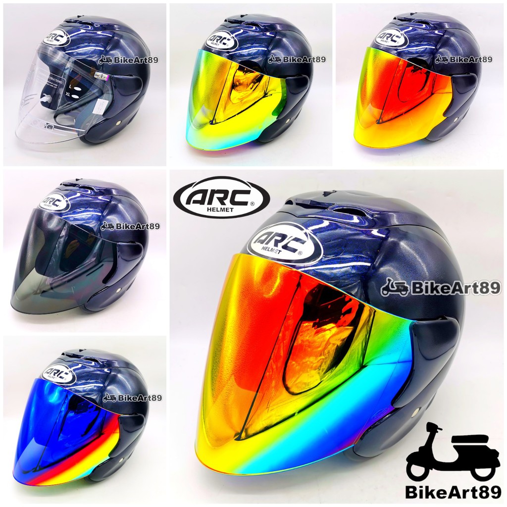 ARC RITZ ORIGINAL Malibu Blue Helmet Size L / XXL Add On Visor Clear ...