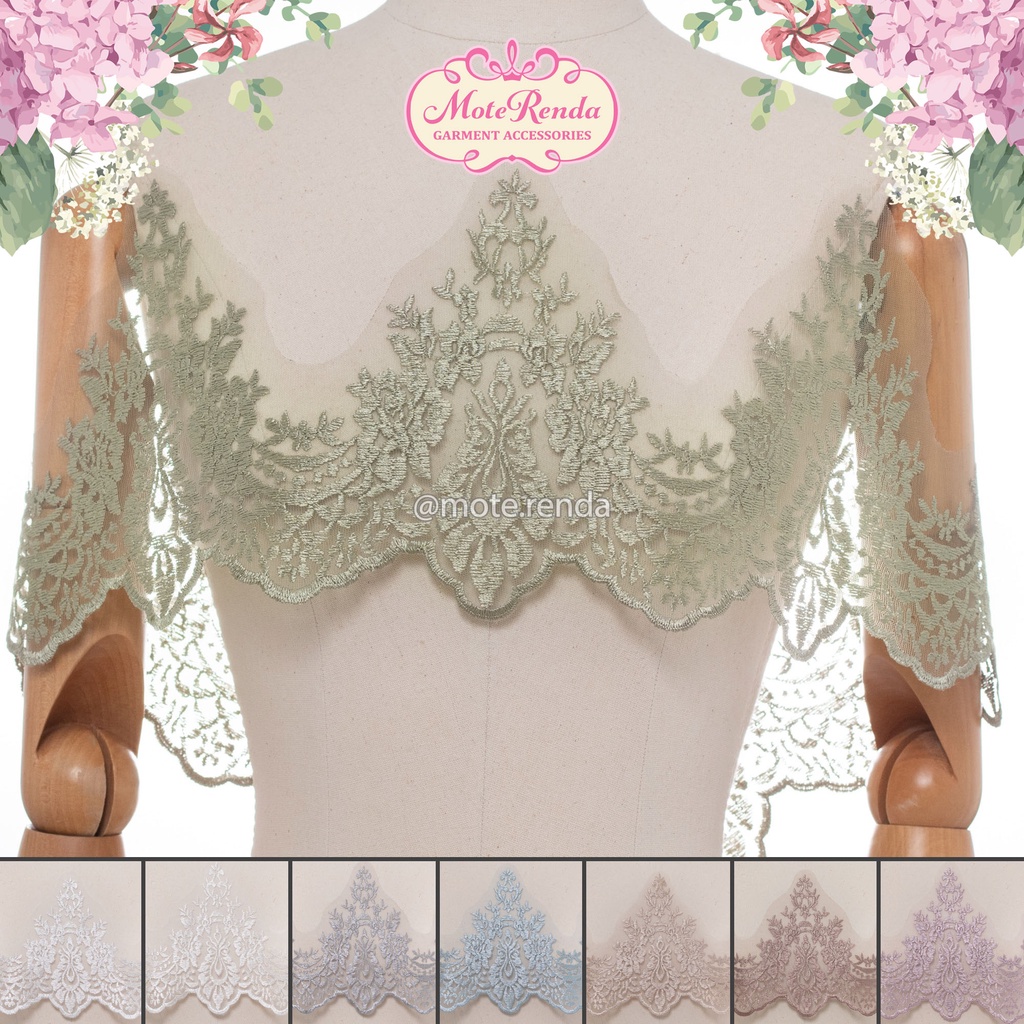 Lace lace Width 20cm (Price per 50cm), Code 5LKB2001 | Shopee Malaysia