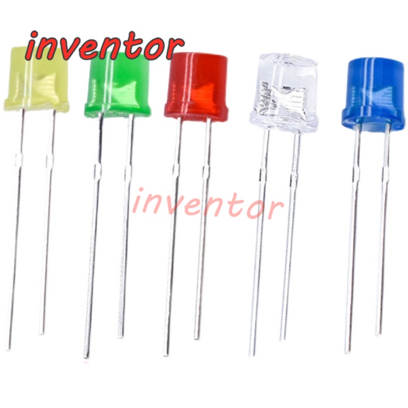50pcs/Set Ultra-High Brightness Flat Head 5V 5mm LED Bulb Lamp Bead ...