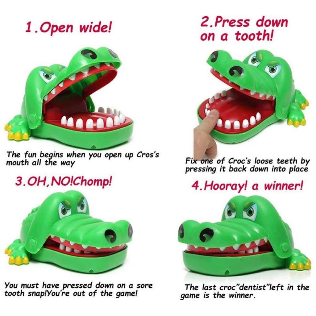 [NEW 2022 ] Gift Toy Large Crocodile Dentist Snap Mouth Bite Finger ...