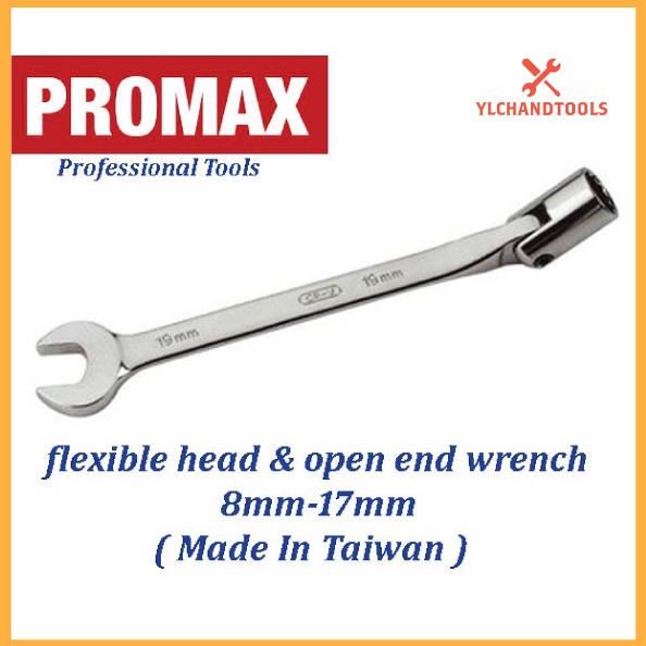 '' PROMAX '' TAIWAN FLEXIBLE HEAD & OPEN END WRENCH ( 8MM-17MM ...