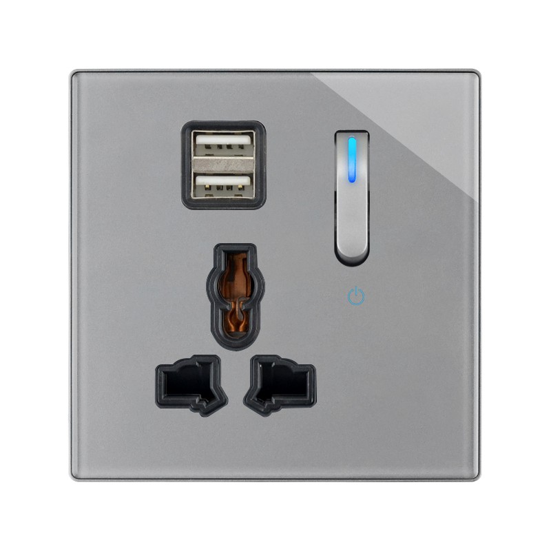Atlectric Light Switch LED Indicator UK Power Socket Wall Outlet Piano ...