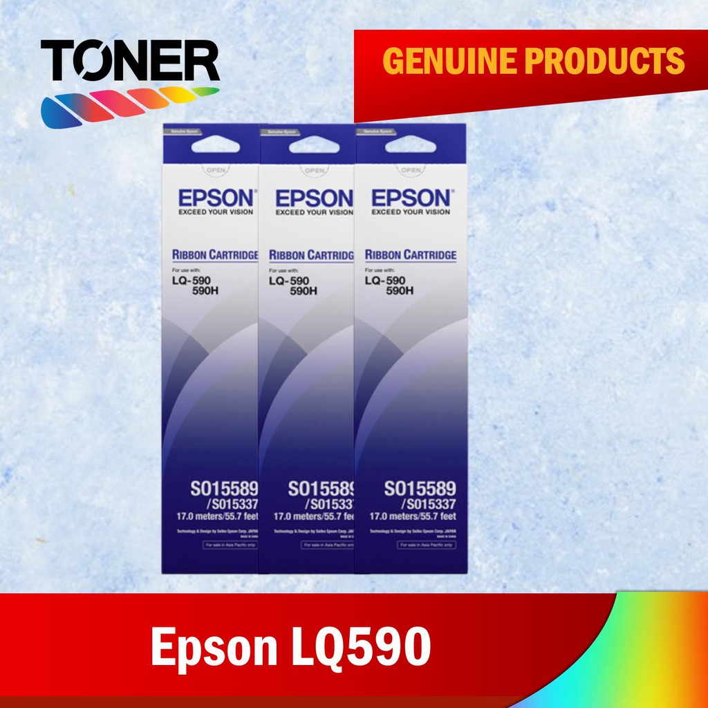 Epson GENUINE Original LQ-590 / LQ 590 / LQ590 Ribbon Cartridge S015589 ...
