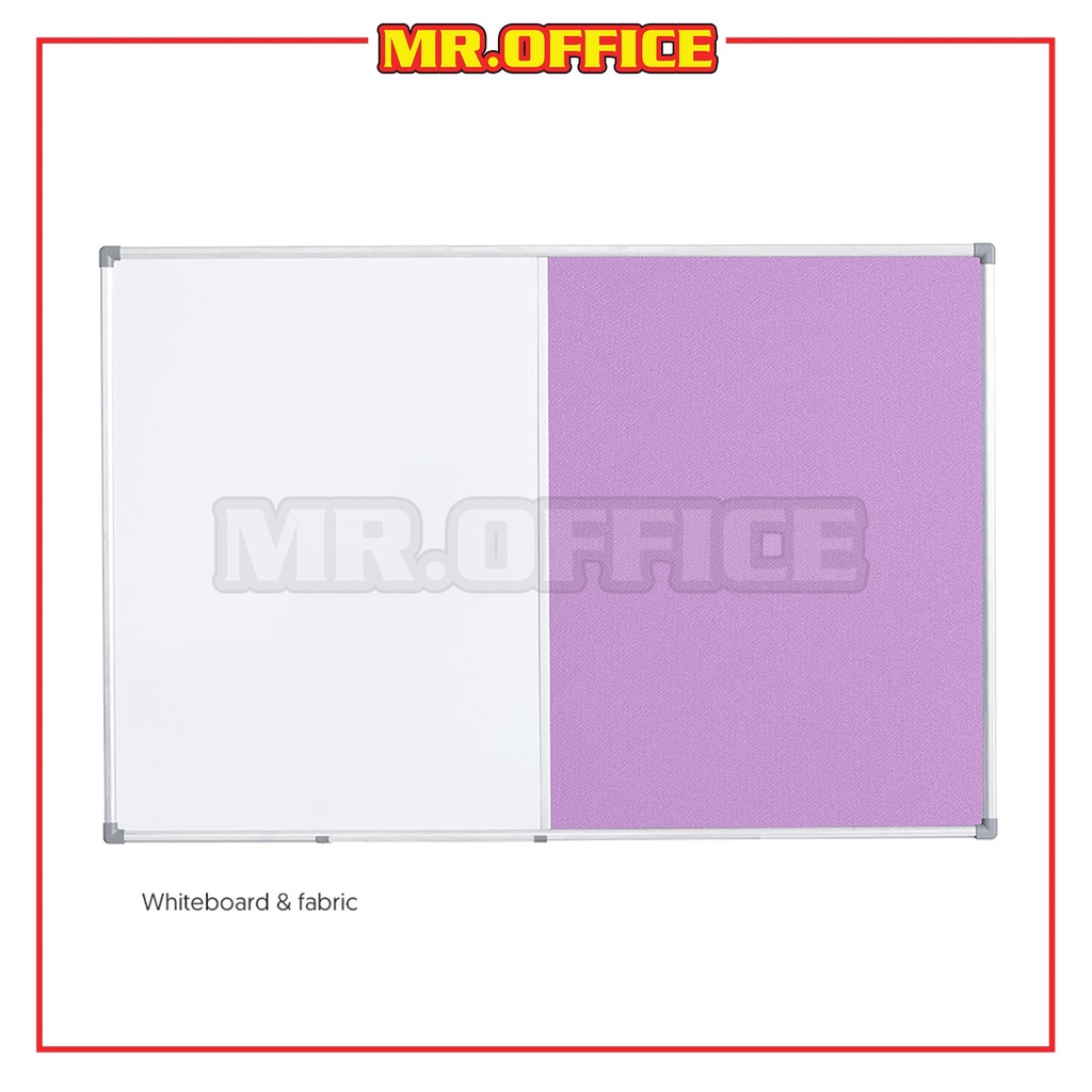 MR.OFFICE : Dual Board with Aluminum Frame - Whiteboard & Fabric Notice ...