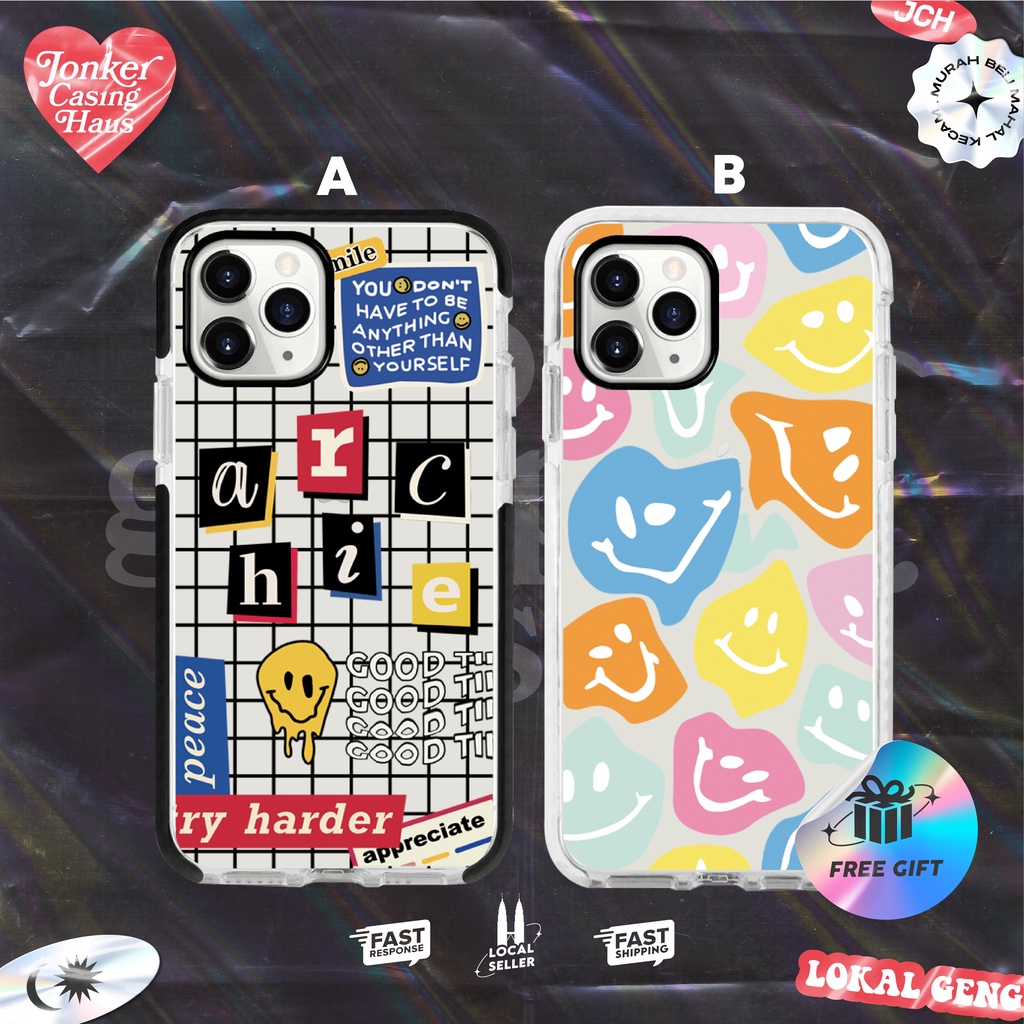 SMILE PEACE (BLACK & WHITE BORDER) CASE DESIGNATED BUMPER CASE CASING ...