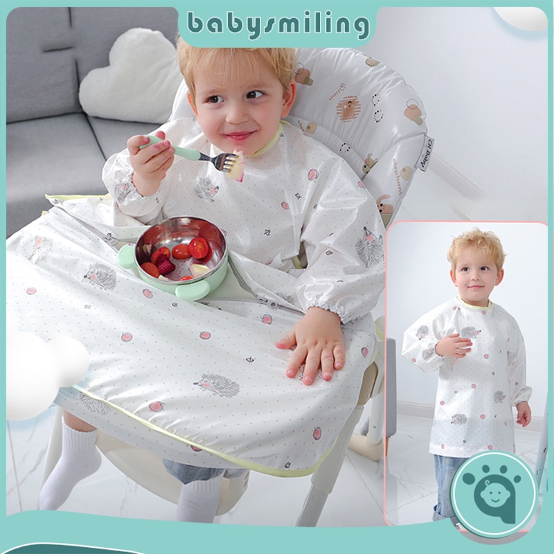 Detachable Coverall Bib High Chair Cover-all Bib Baby Feeding Bib, Long ...