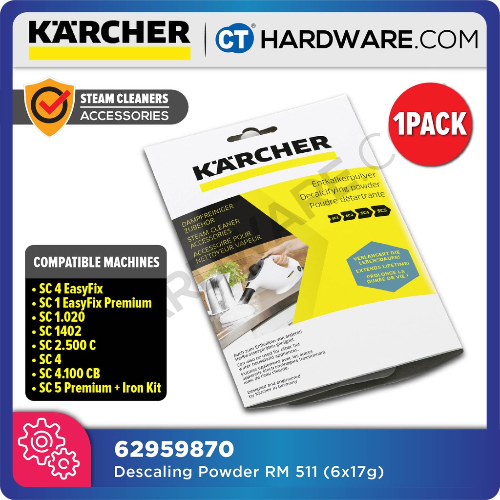 KARCHER 62959870 DESCALING POWDER RM 511 (6 X 17 G), 17G FOR STEAM ...