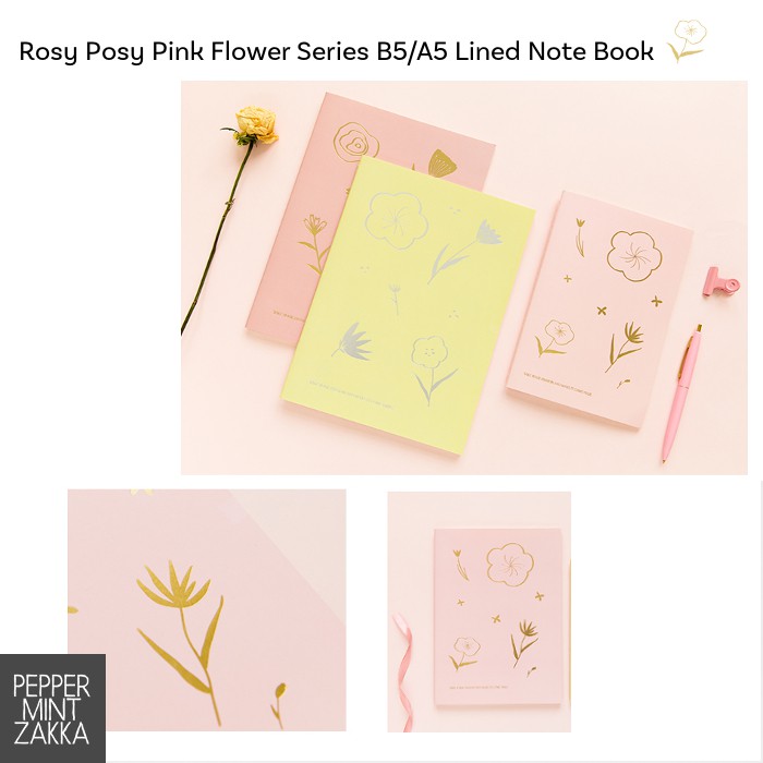 Rosy Posy Pink Flower Series B5/A5 Lined Note Book 1pcs | Shopee Malaysia