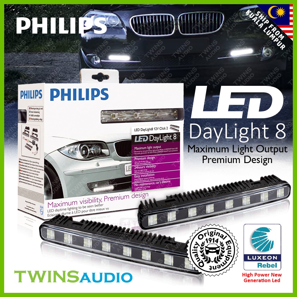 Philips LED DayLight 8 DRL STRIP Running Lights LED Daytime | Shopee ...