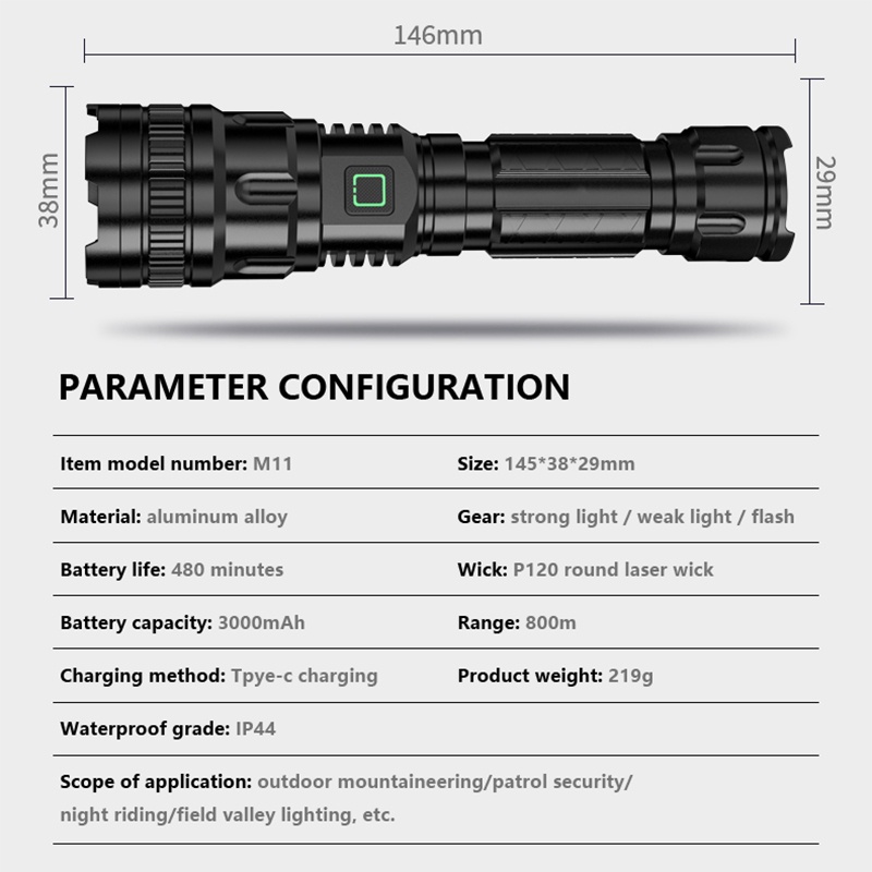 Flashlights, LED P120 Super Brighter Torch Light 5000 High Lumen, 3 ...