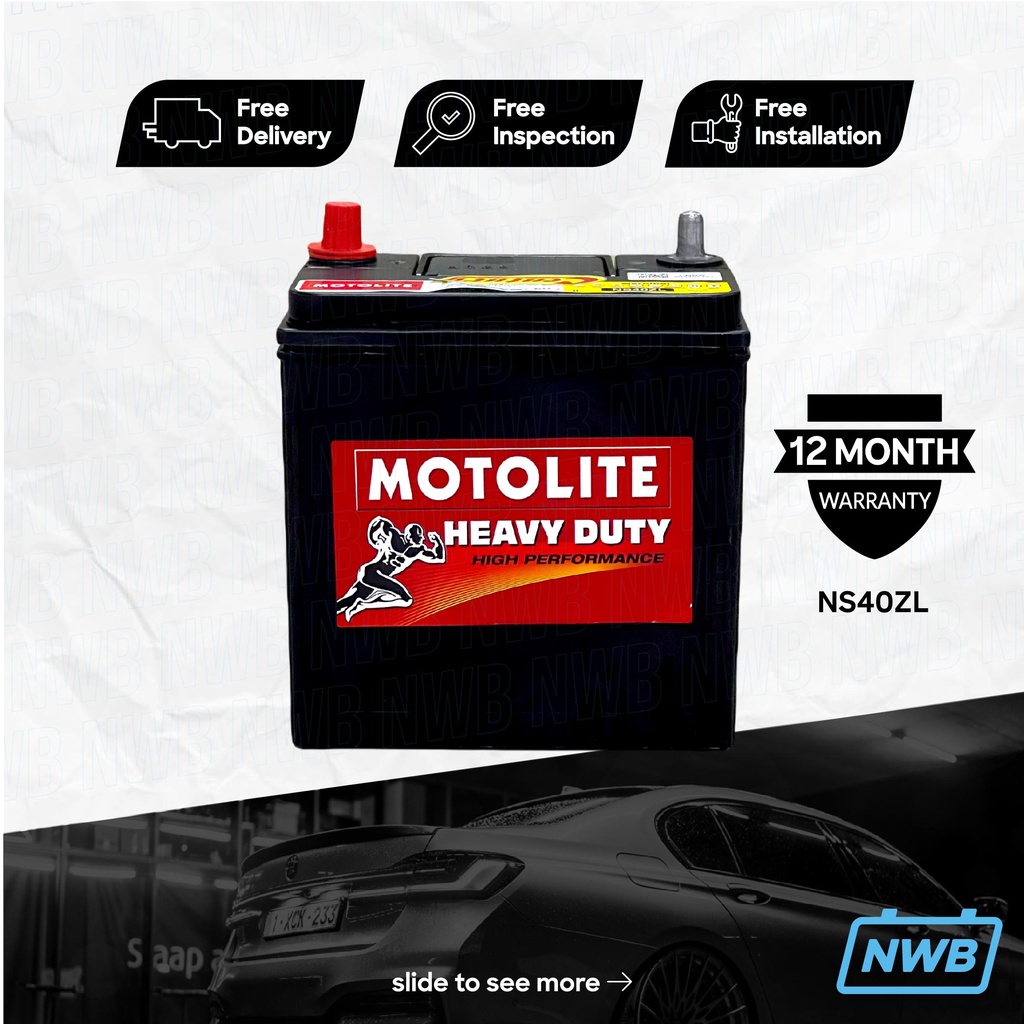 NW NS40 NS40ZL Battery Motolite Car Battery Myvi Battery Alza Bateri ...