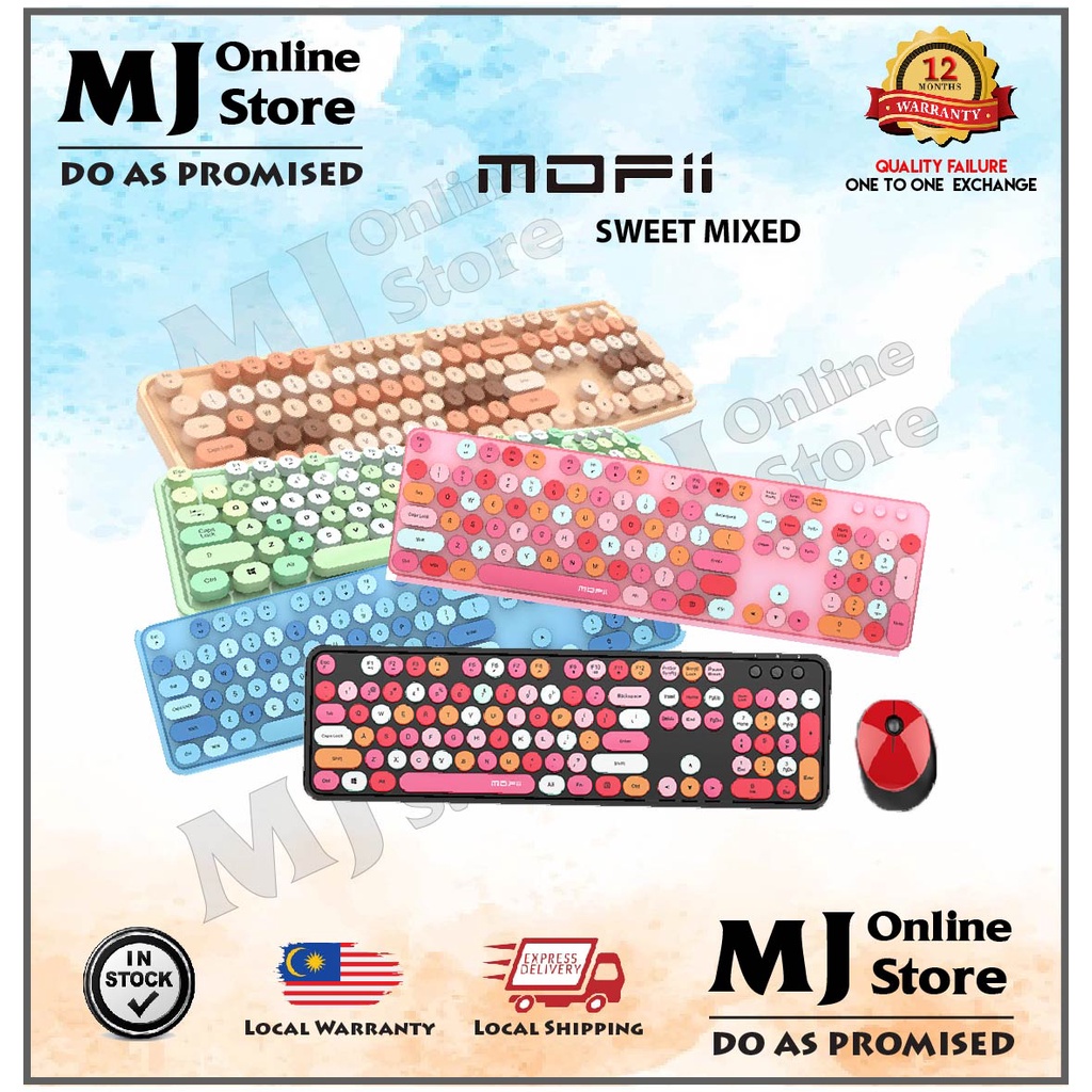 MOFII Sweet Mixed Sweet HC Wired Wireless Keyboard Mouse Combo Set ...