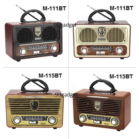 Meier M-115BT / M-111BT /M-112BT Retro Bluetooth Radio FM AM SW 3 Band Phone Speaker USB TF Card ...