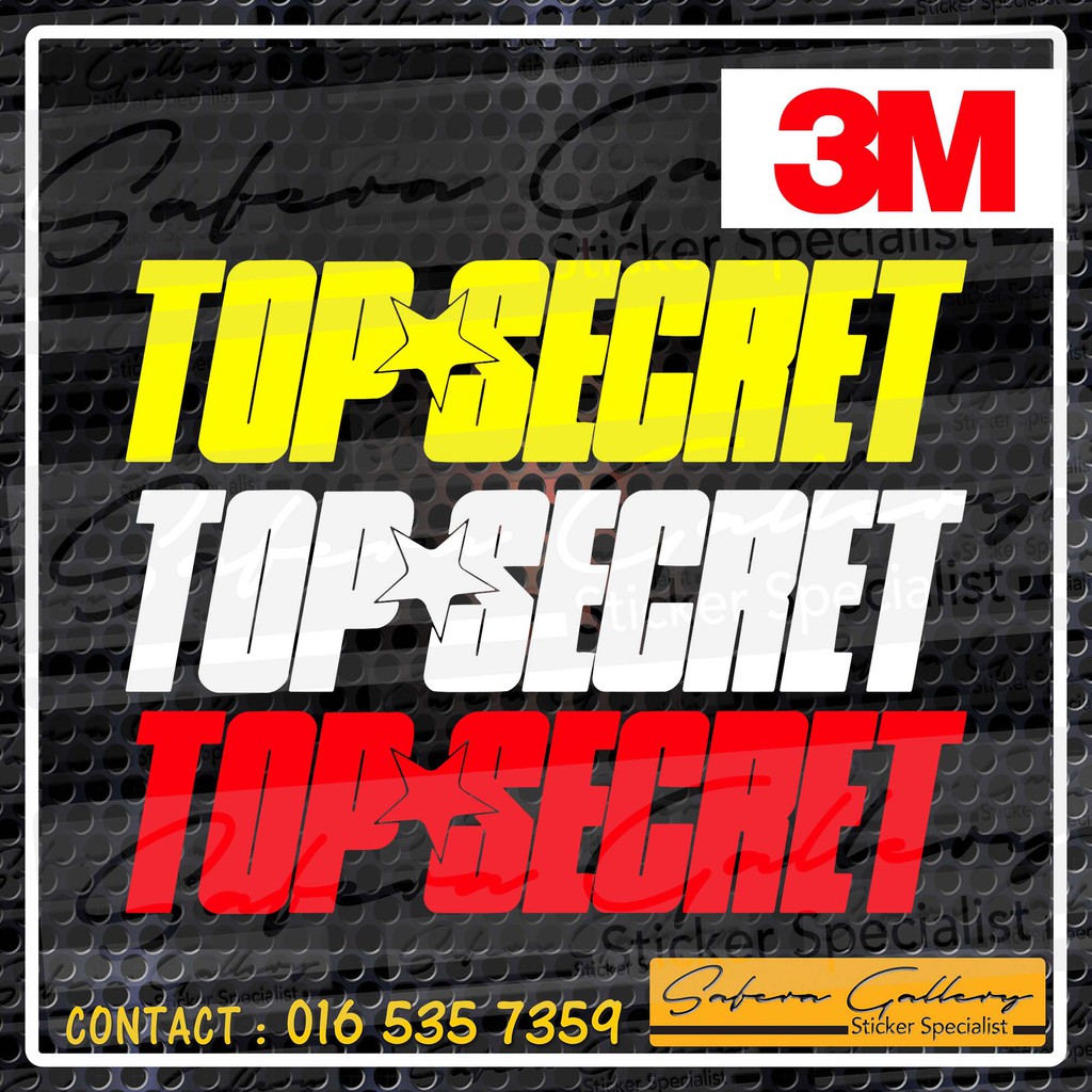 top secret 3M reflective car stickers car decals windscreen windsheild ...