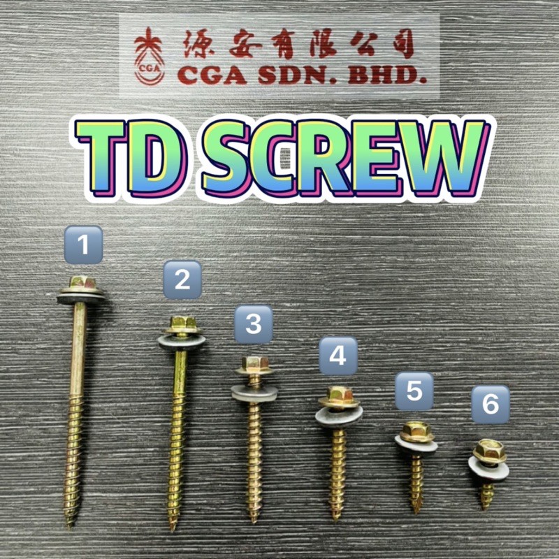 TD SCREW｜HEXAGON HEAD WOOD SCREW ｜SKRU KAYU（3”/2½”/2”/1 ½”/1”/¾ ...