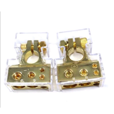 4/8 Gauge Gold Auto Car Battery Terminal Terminals (1 Pair) | Shopee ...