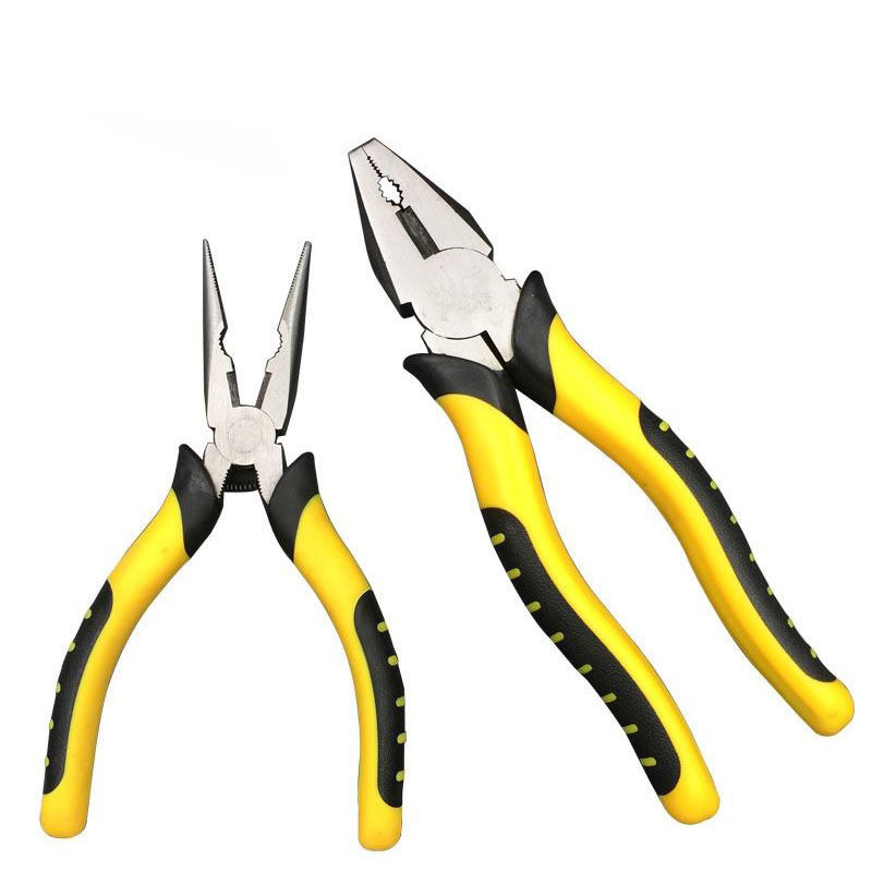 6"/8" LONG NOSE/COMBINATION PLIER YELLOW HANDLE 150MM/200MM HEAVY DUTY ...
