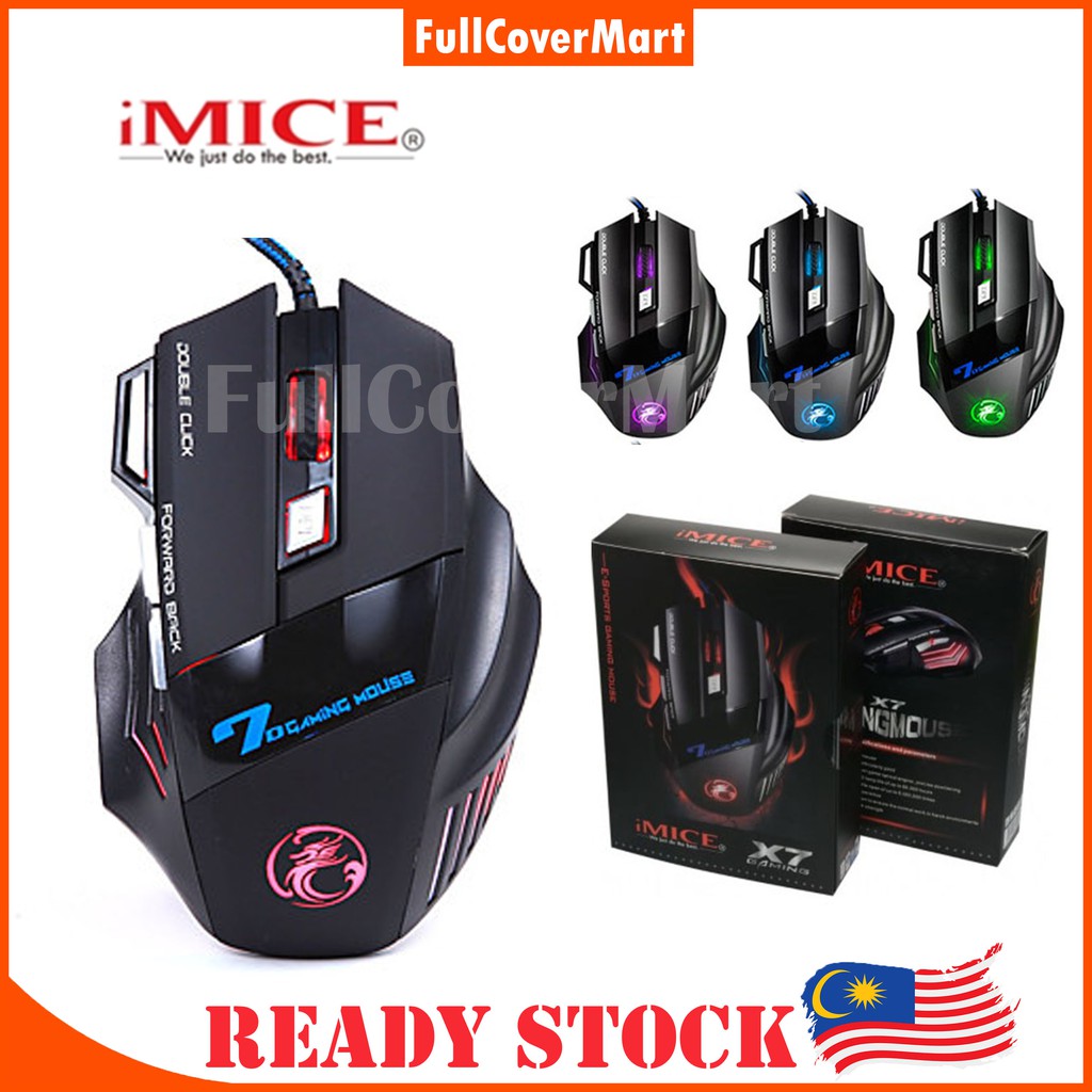(PC5) iMICE X7 Wired Gaming Mouse 7 Buttons Optical 5000DPI ...