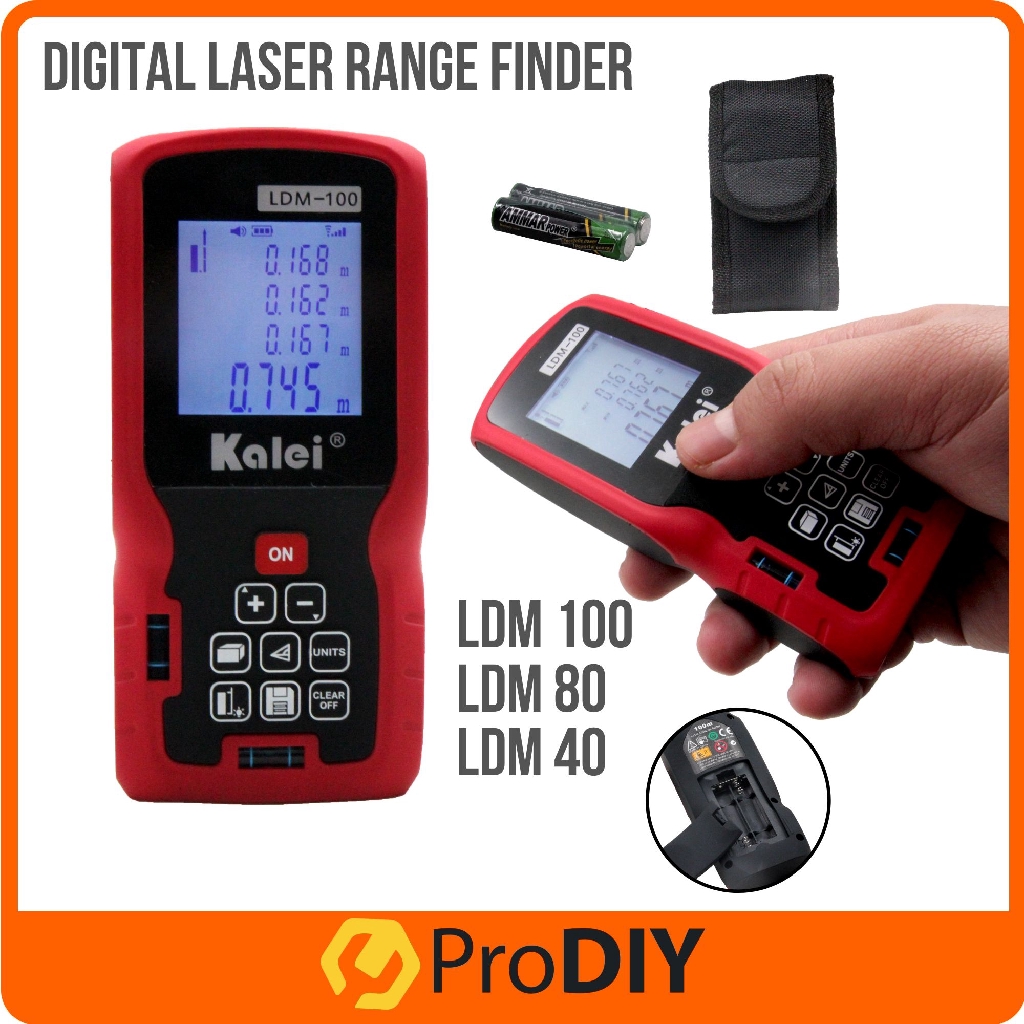KALEI 100M 80M 40M Digital Laser Distance Range finder Meter Measuring Tool Level LCD Shopee Malaysia