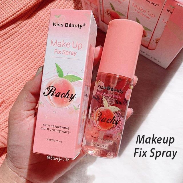 🇲🇾 Peach Fixing Spray Kiss Beauty Makeup Setting Spray Peach Mist Make ...