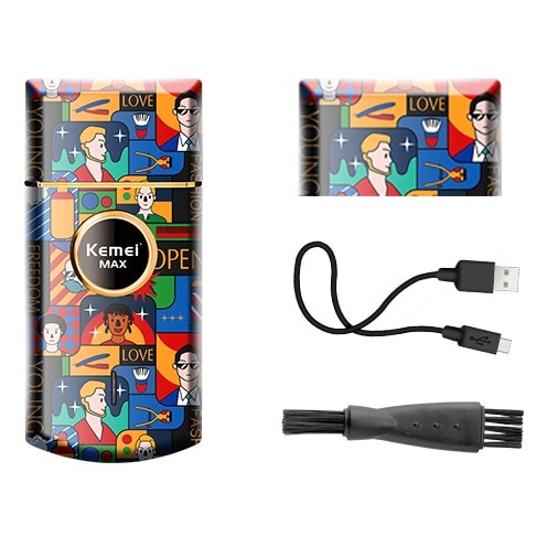 Kemei RS7098 Uno cordless Single Foil Shaver StyleCraft Graffiti ...