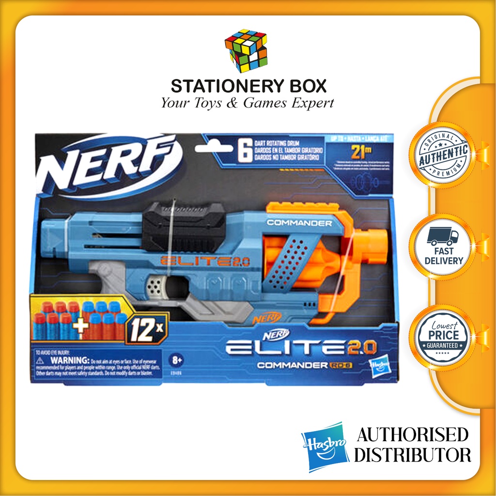 ORIGINAL - Hasbro Nerf Elite 2.0 Commander RD 6 Disruptor, 12 Official ...