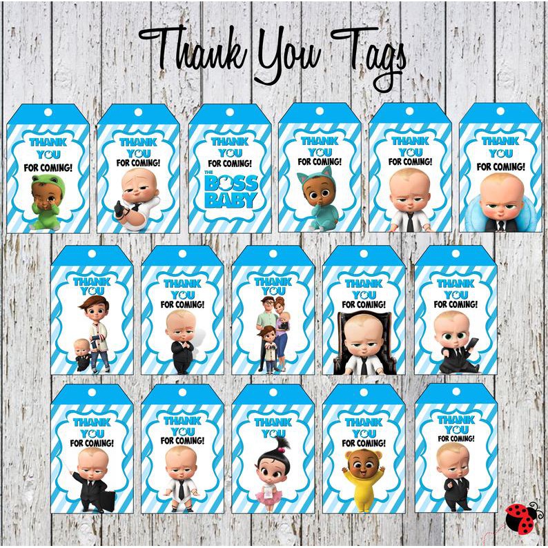16pcs Boss Baby Thank You Tag | Shopee Malaysia