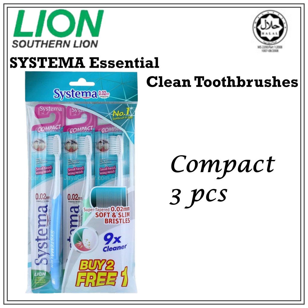 SYSTEMA Essential Clean Toothbrushes - Compact 3 Pcs | Shopee Malaysia