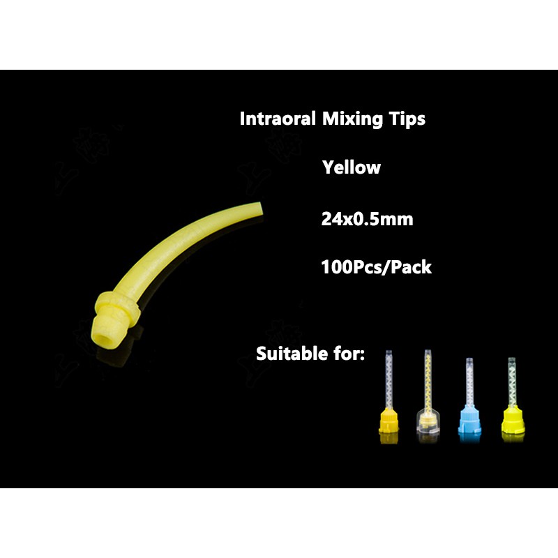 Dental Impression Material IntraOral Mixing Tips Yellow 100Pcs/Pack ...