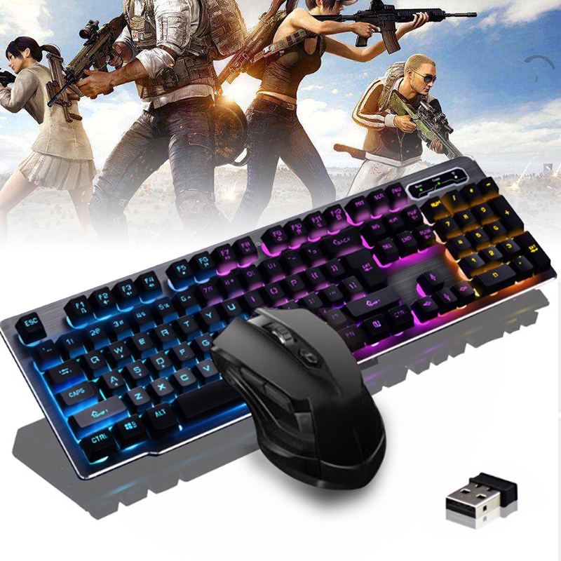 Rechargeable 2.4GHz Wireless Gaming Keyboard+Mouse Set with LED ...