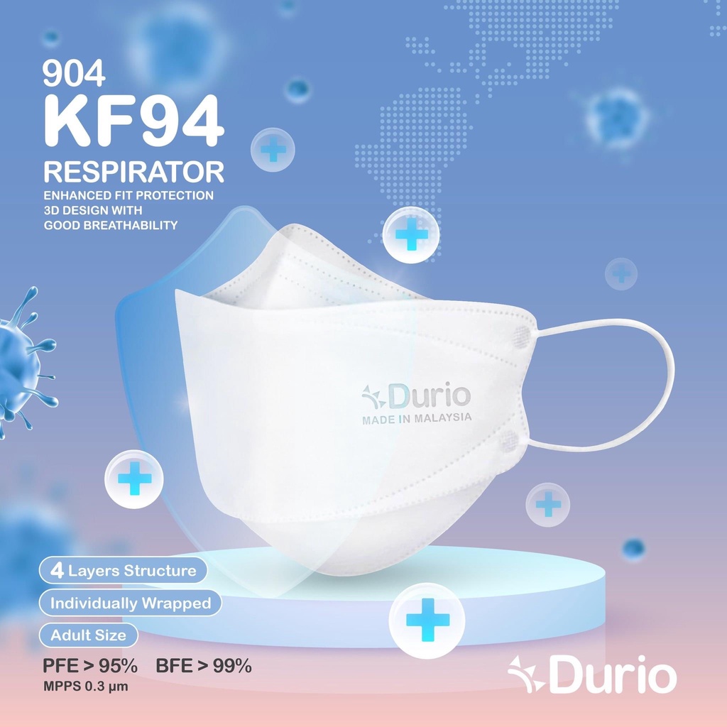 Durio 904 KF94 Respirator - White | Shopee Malaysia