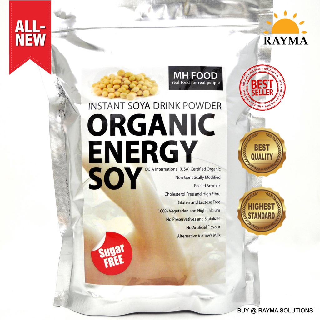 MH Food Organic Energy Soy, Instant Soya Drink Powder, Sugar-Free, 400g ...