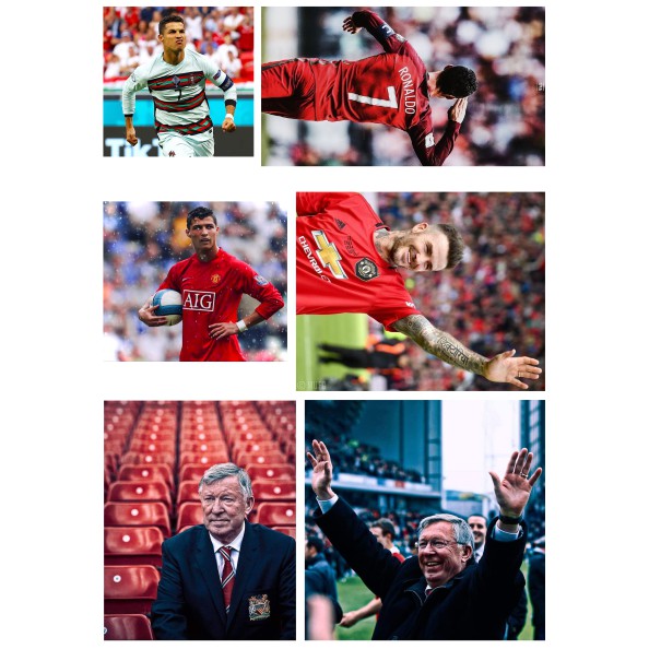 Set of 30 SIR ALEX, RONALDO, BECKHAM, MANCHESTER UNITED stickers ...