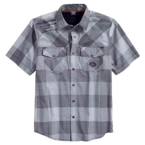96602-17VM H-D Men's Performance Vented Plaid Short Sleeve Shirt ...