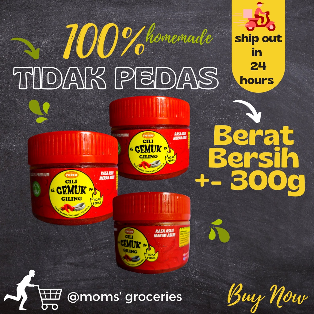HOT ITEM! cili gemuk giling/ cili giling/ cili giling tidak pedas/ cili ...