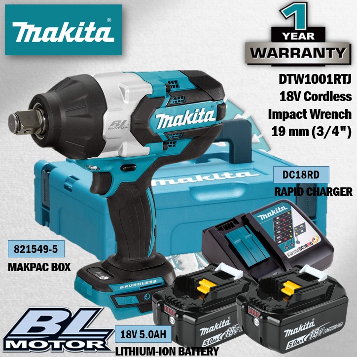 MAKITA DTW1001RTJ / DTW1001RMJ / DTW1001RFJ / DTW1001Z 18V Cordless ...