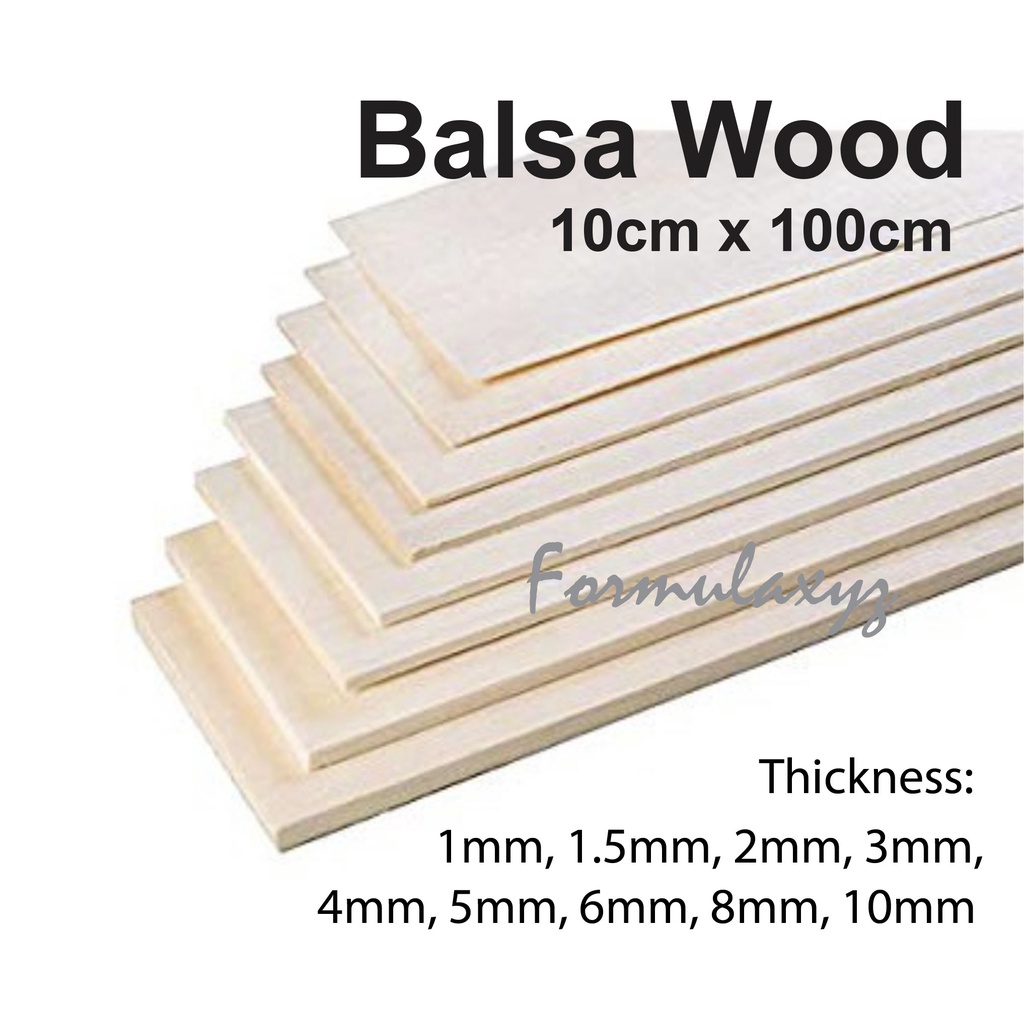 GRADE A Balsa Wood / Balsa Sheet 100mm x 1000mm - Thickness 1,1.5,2,3,4 ...