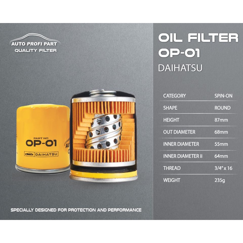 AUTO PROFI ENGINE OIL FILTER PERODUA ALZA KANCIL KELISA KENARI MYVI ...