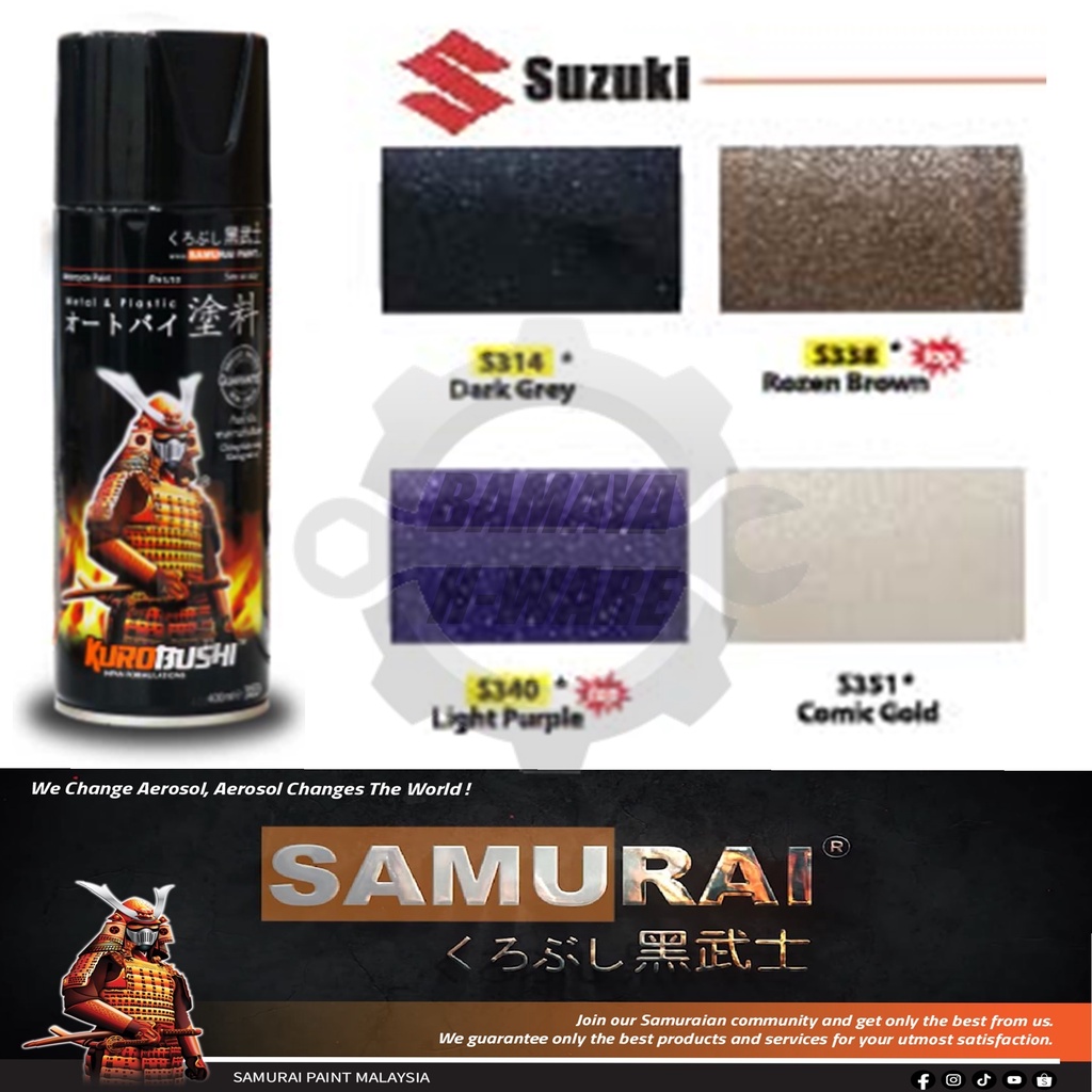 SAMURAI® Suzuki Color Spray Paint. 400ml Motorcycle Suzuki Spray Cat ...