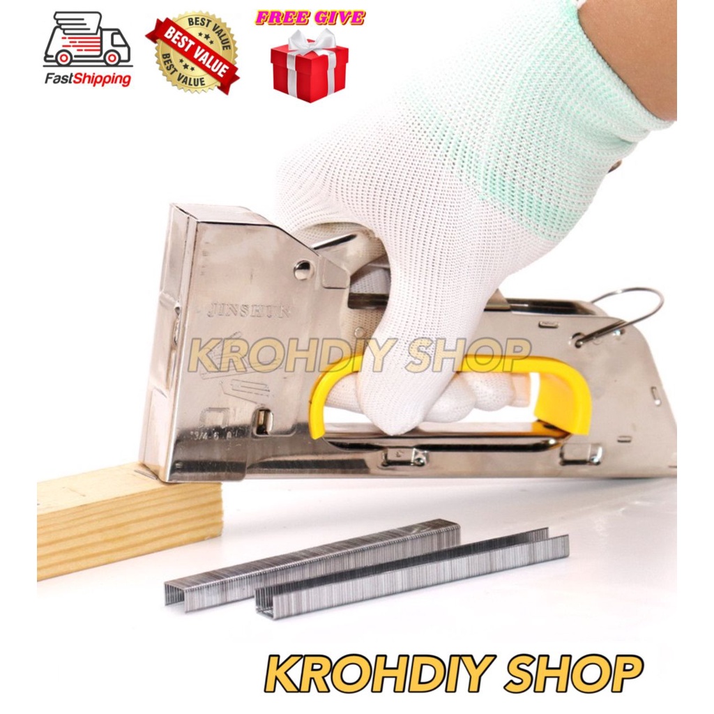 🔥🔥🔥Heavy Duty Stapler Gun Nail Tacker Gun Metal Gun Stapler Hand ...